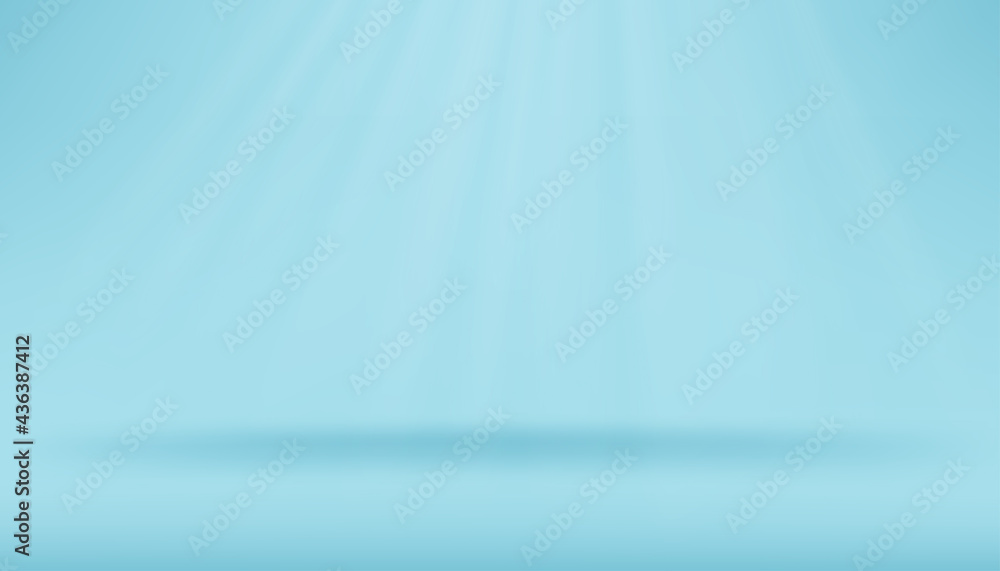 Blue Background Empty Room Studio. Blue sky Gallery room with copy ...