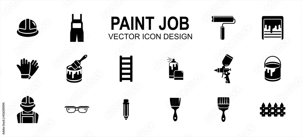 Paint job construction related vector icon user interface graphic ...