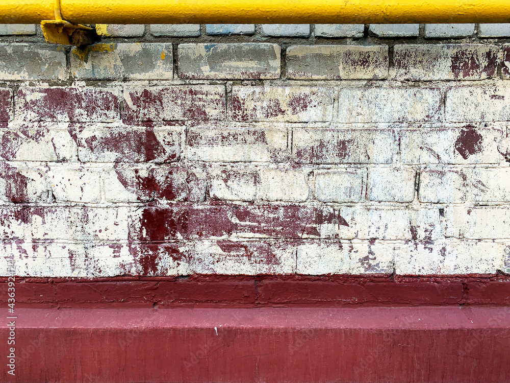 Background of texture of old colored brick. Photo walls of red, white ...