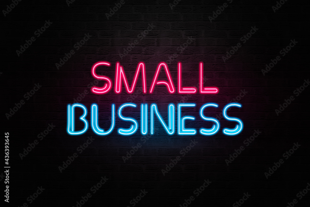 Small Business Ideas Neon Light Background on a Wall in the Night ...