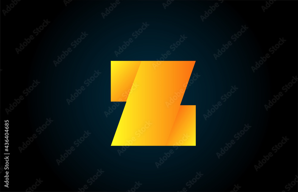 geometric alphabet Z letter logo for business and company with yellow ...