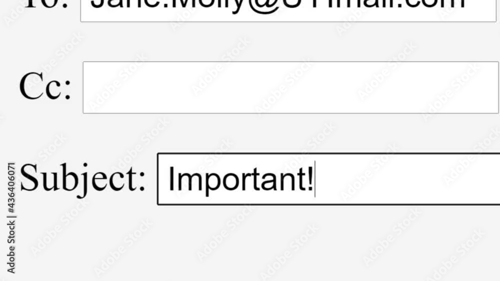 Entering Email Subject Topic Important in Online Box. Send High ...