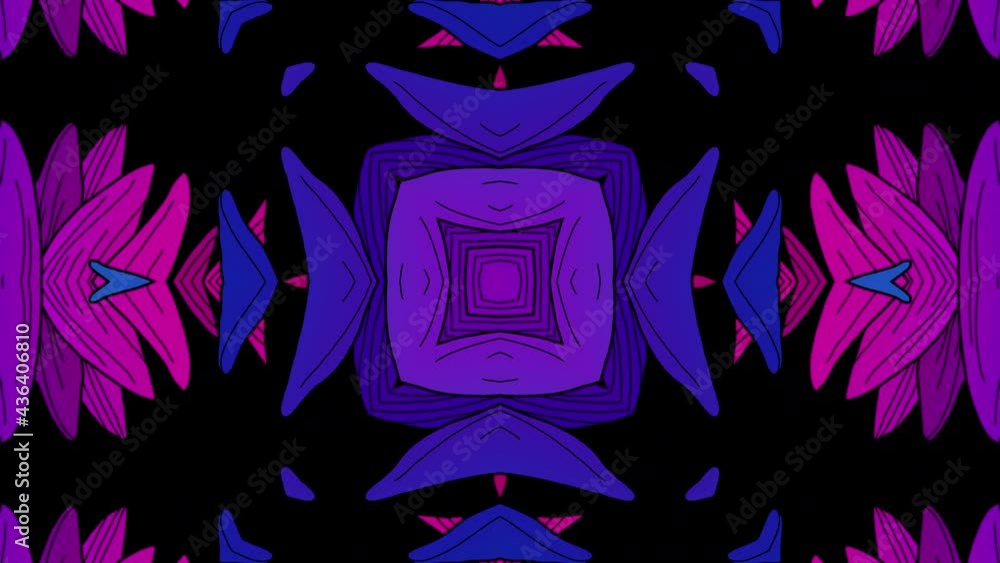 Seamless looping animation footage. Kaleidoscopic dynamic background ...