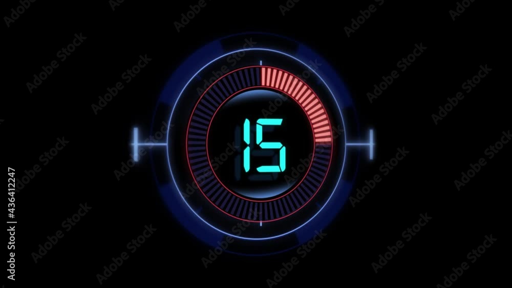 4k 3D Futuristic Technology Background with Digital number timer ...
