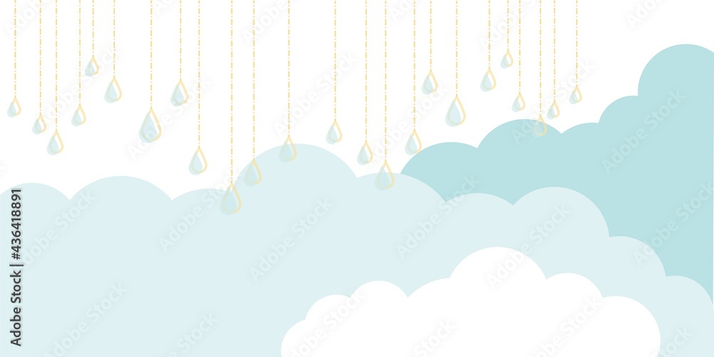 Rainy day concept illustration. sky with clouds and rain background ...