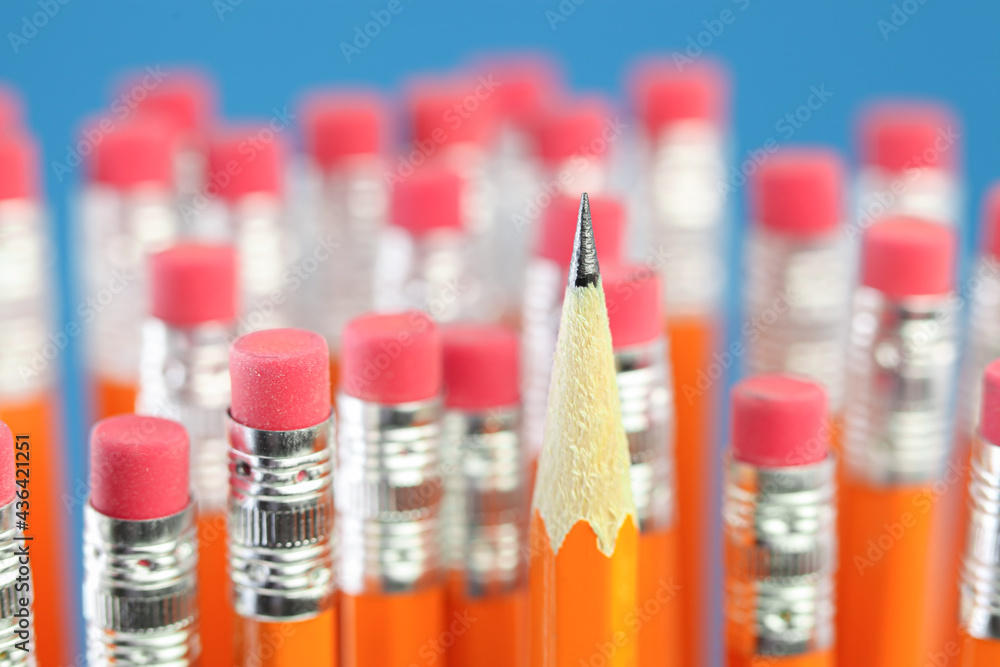 Number 2 yellow pencils with pink erasers and one sharp pencil tip. New ...