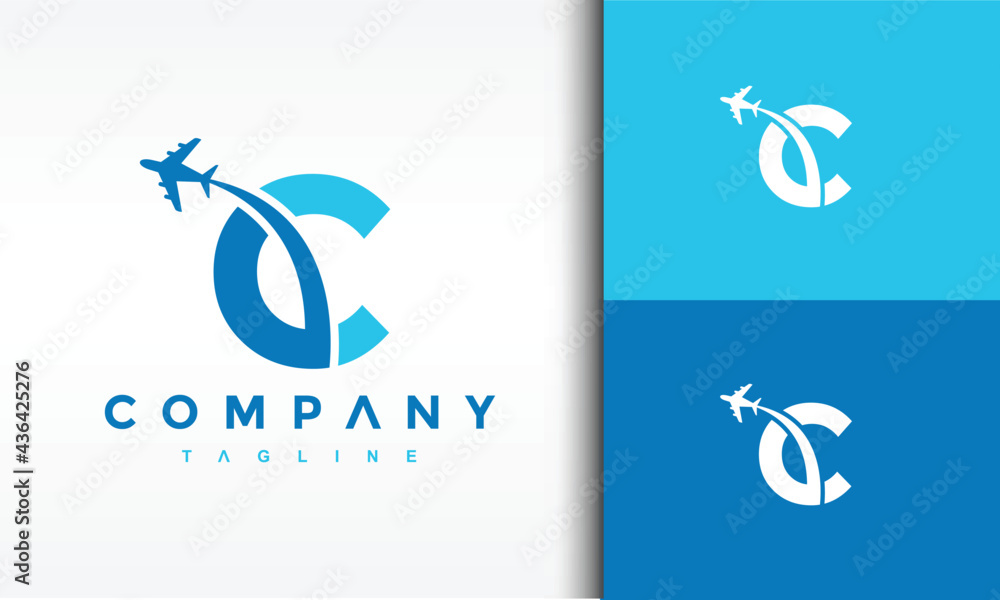 letter C airplane logo Stock Vector | Adobe Stock