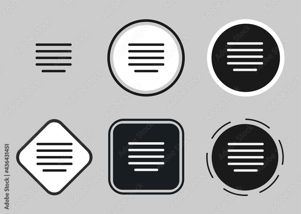 justify center icon set. Collection of high quality black outline logo for web site design and ...