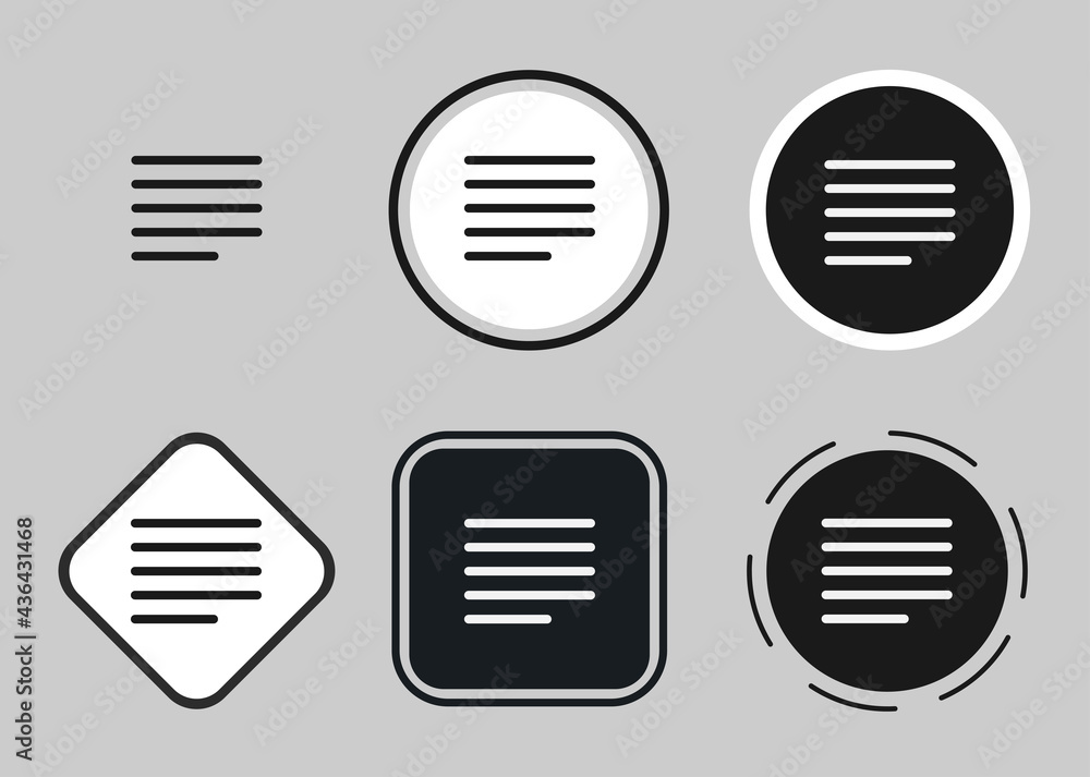 justify left icon set. Collection of high quality black outline logo ...