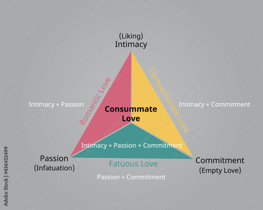 Triangular Theory of Love to show the three components of love Stock ...