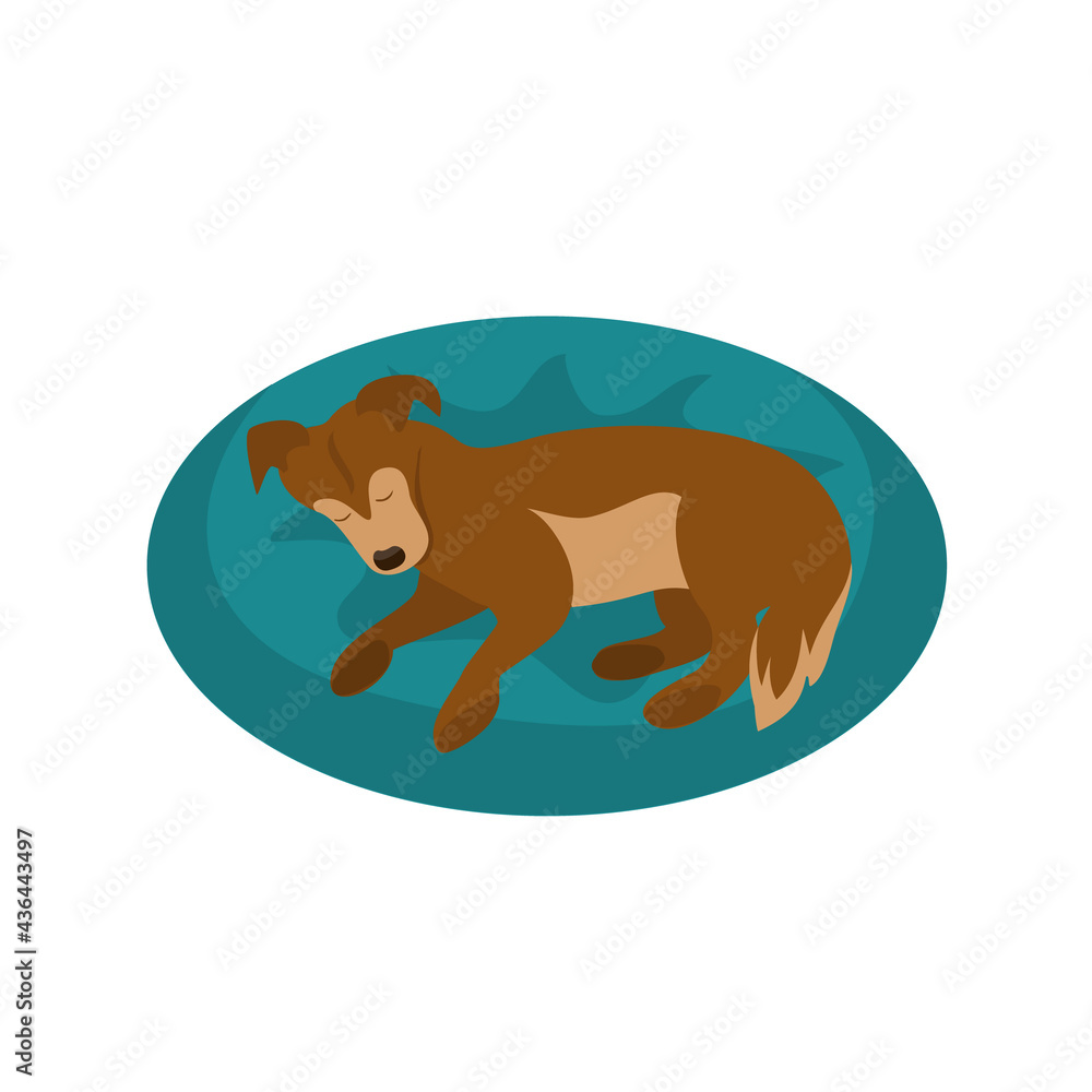 sleeping dog cute isolated cartoon vector illustration Stock Vector ...