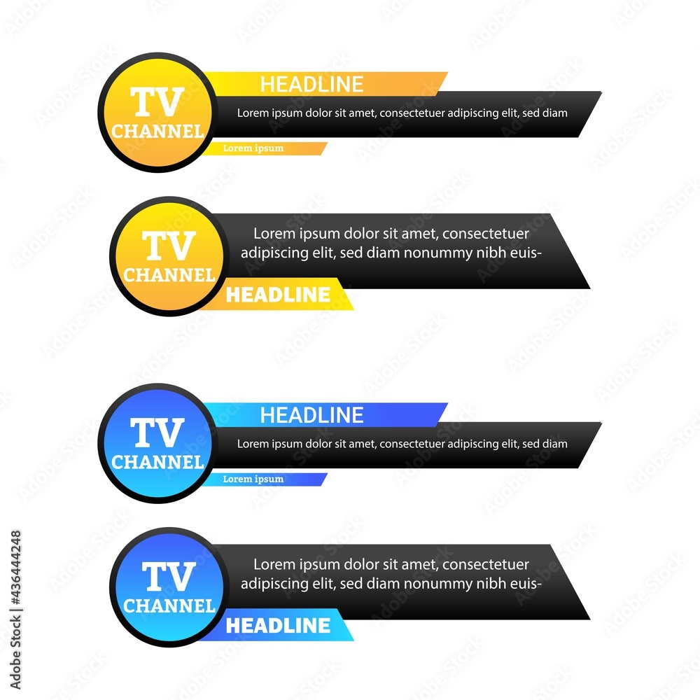 Stylish TV Channel news headline with yellow and blue color shade, News ...