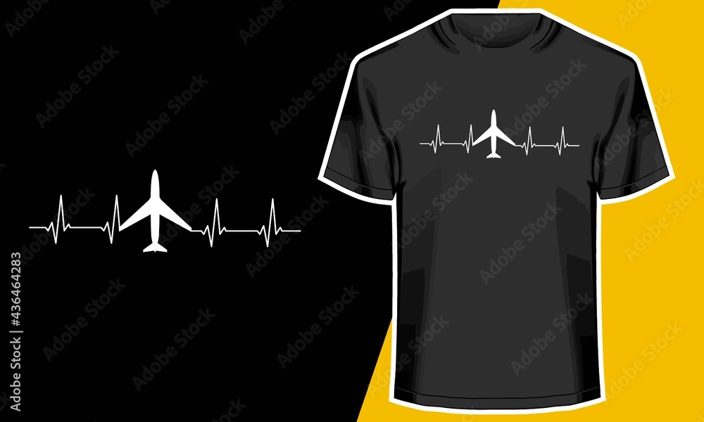 Airplane Pilot Shirt Pilot Heartbeat, pilot plain t shirt, T shirt ...