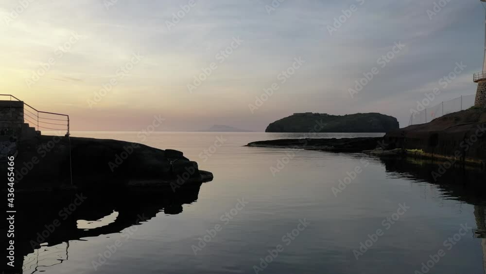 the ancient Roman port of the island of Ventotene, Italy. The ...