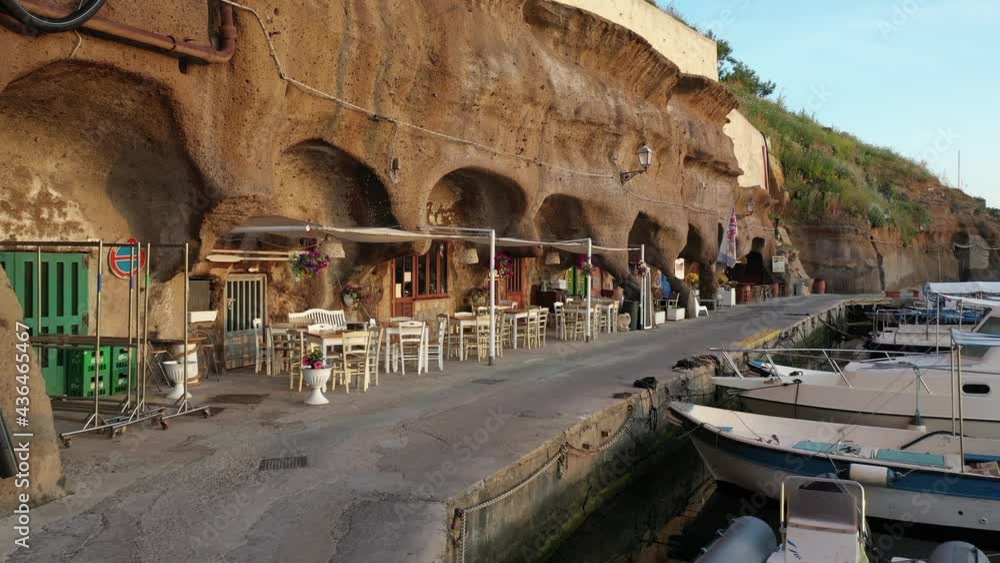 the ancient Roman port of the island of Ventotene, Italy. The ...