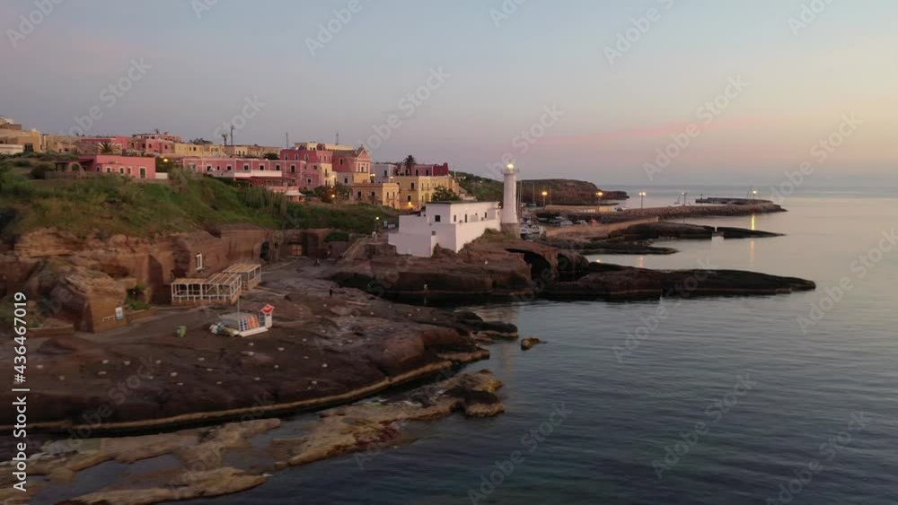 the ancient Roman port of the island of Ventotene, Italy. The ...