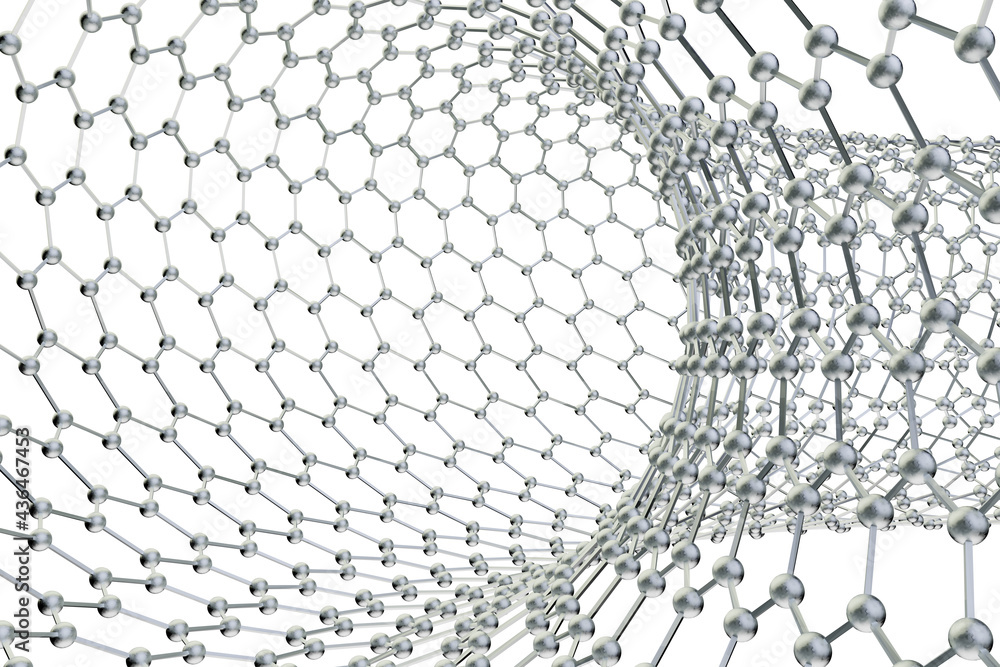 The structure of the walls of carbon nanotubes. Hexagonal spiral curved ...