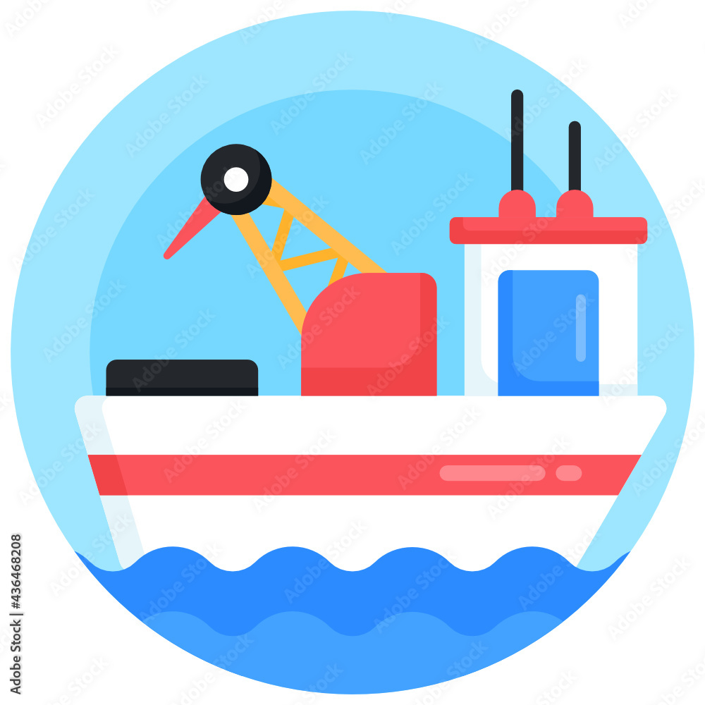 Drilling Ship Stock Vector | Adobe Stock