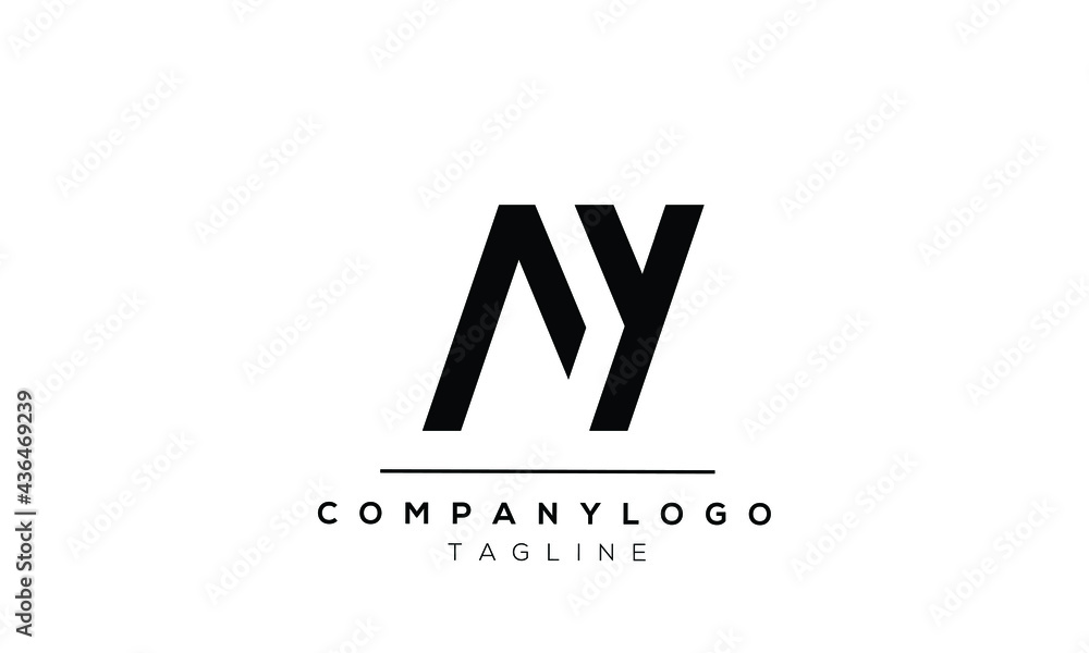 AY initials monogram letter text alphabet logo design Stock Vector ...