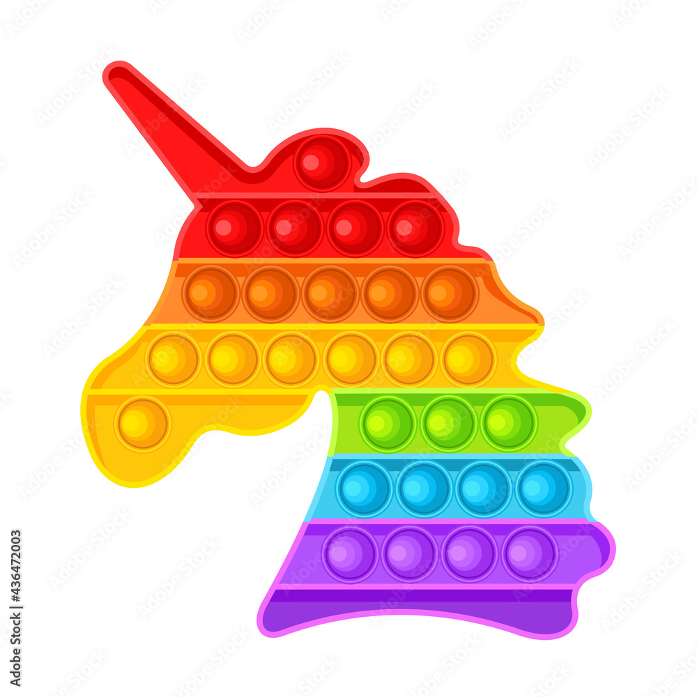 Pop It fidget unicorn. Antistress. Toy icon, trend. Vector illustration ...