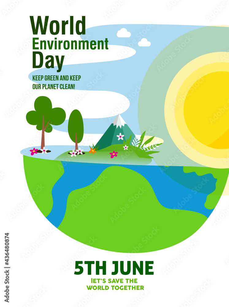 World environment day concept.Green earth of eco friendly city Save the ...