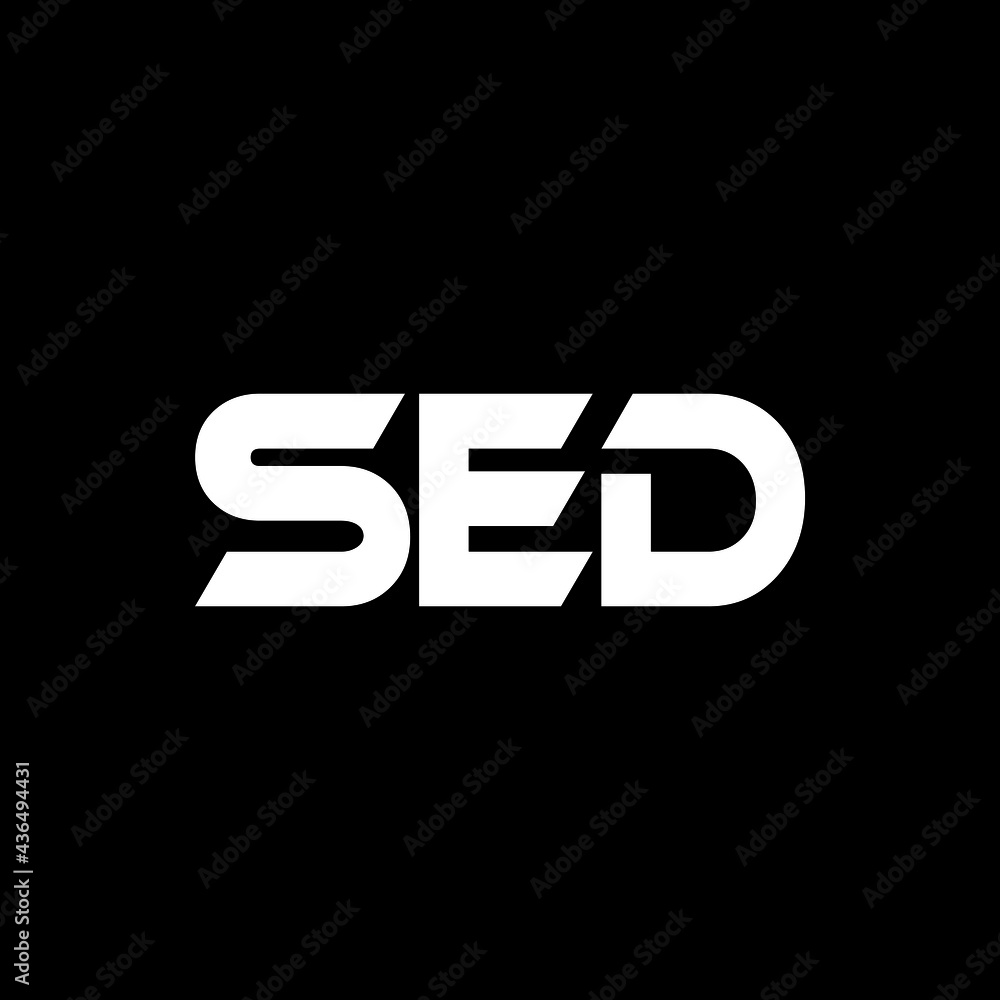 SED letter logo design with black background in illustrator, vector ...