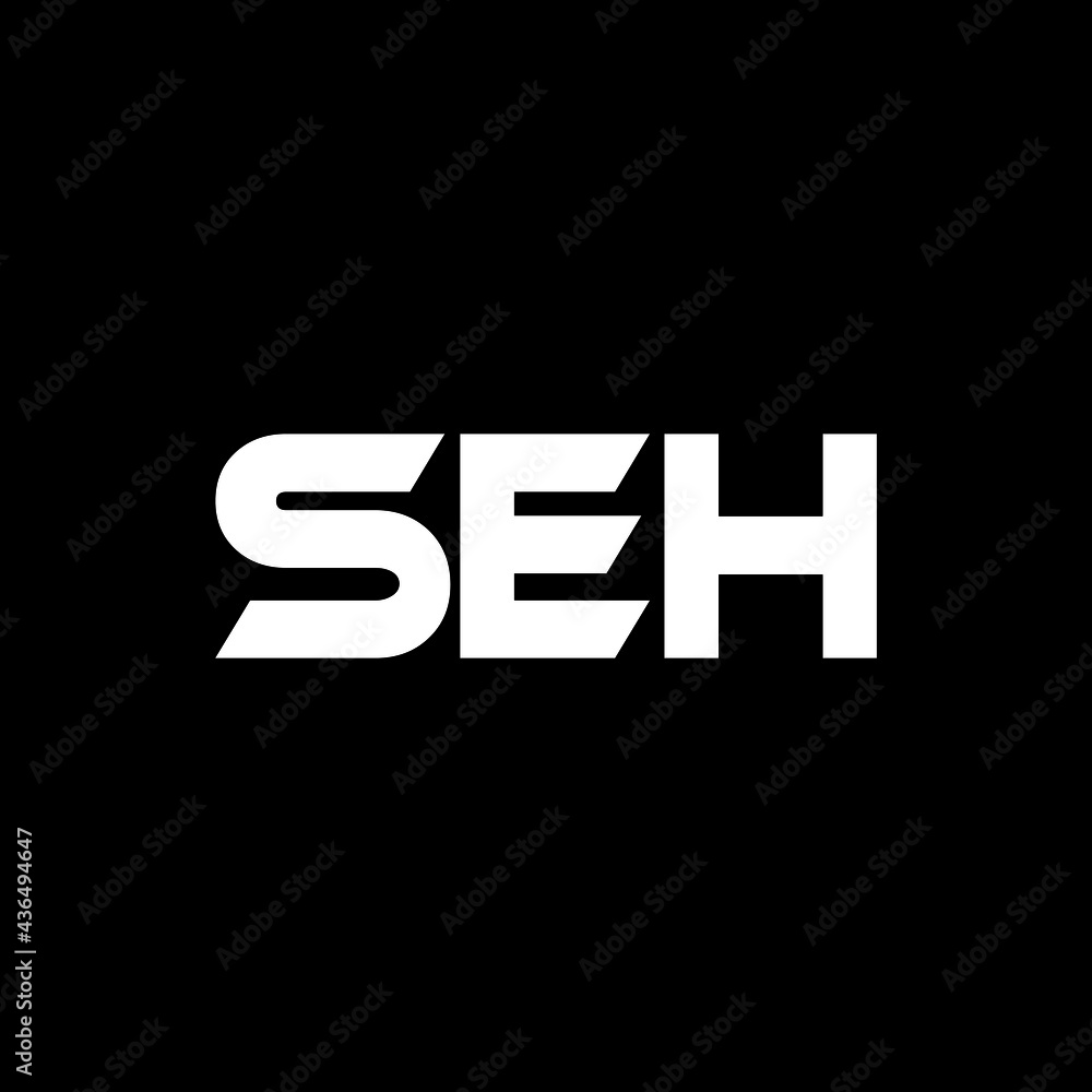 SEH letter logo design with black background in illustrator, vector ...