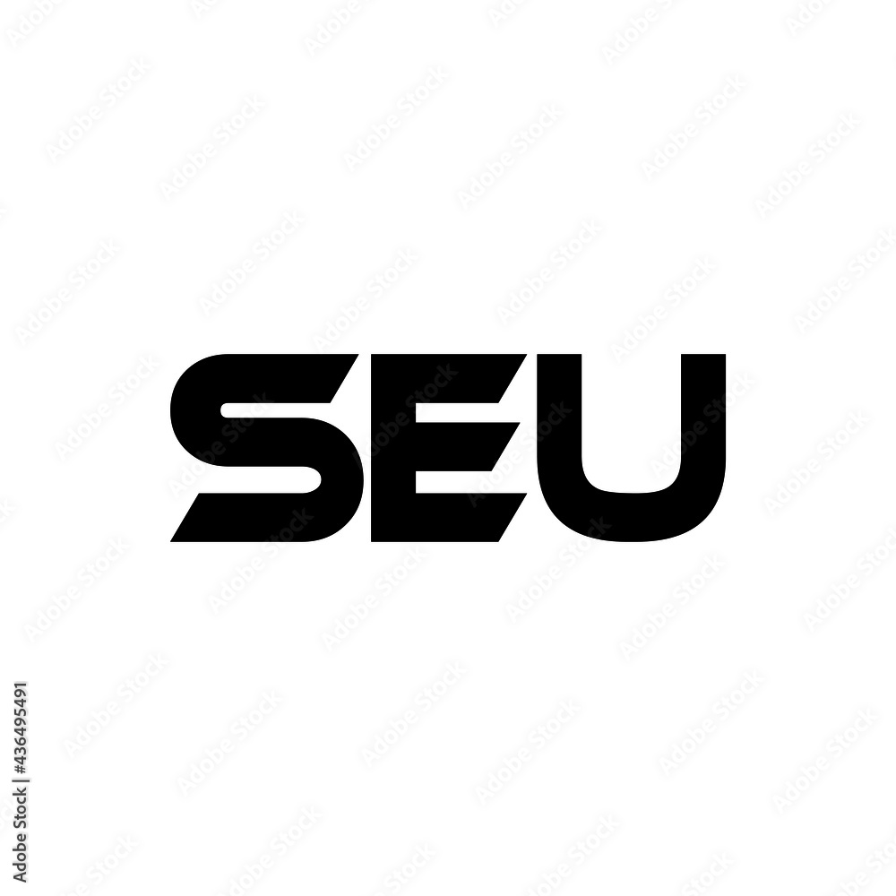 SEU letter logo design with white background in illustrator, vector ...
