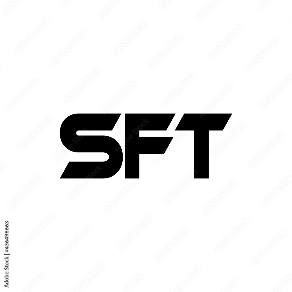 SFT letter logo design with white background in illustrator, vector ...