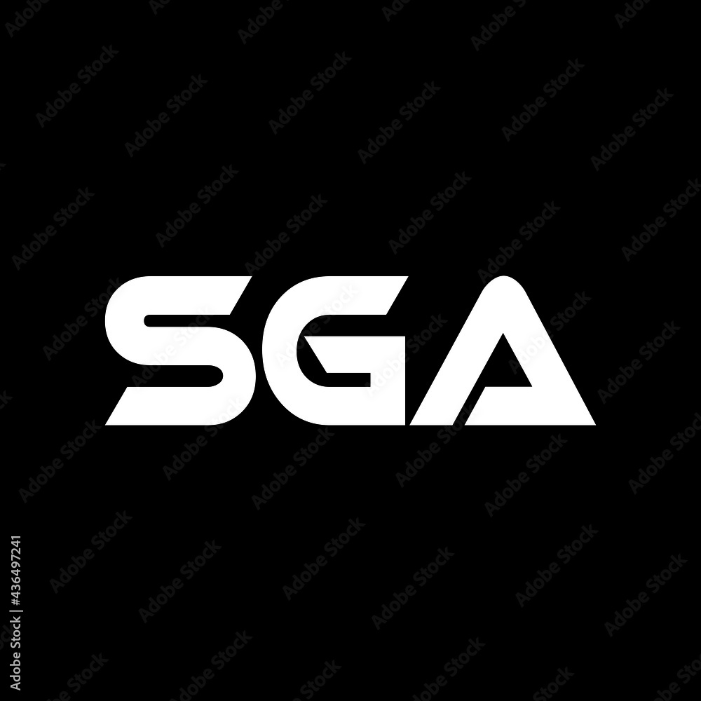 SGA letter logo design with black background in illustrator, vector ...