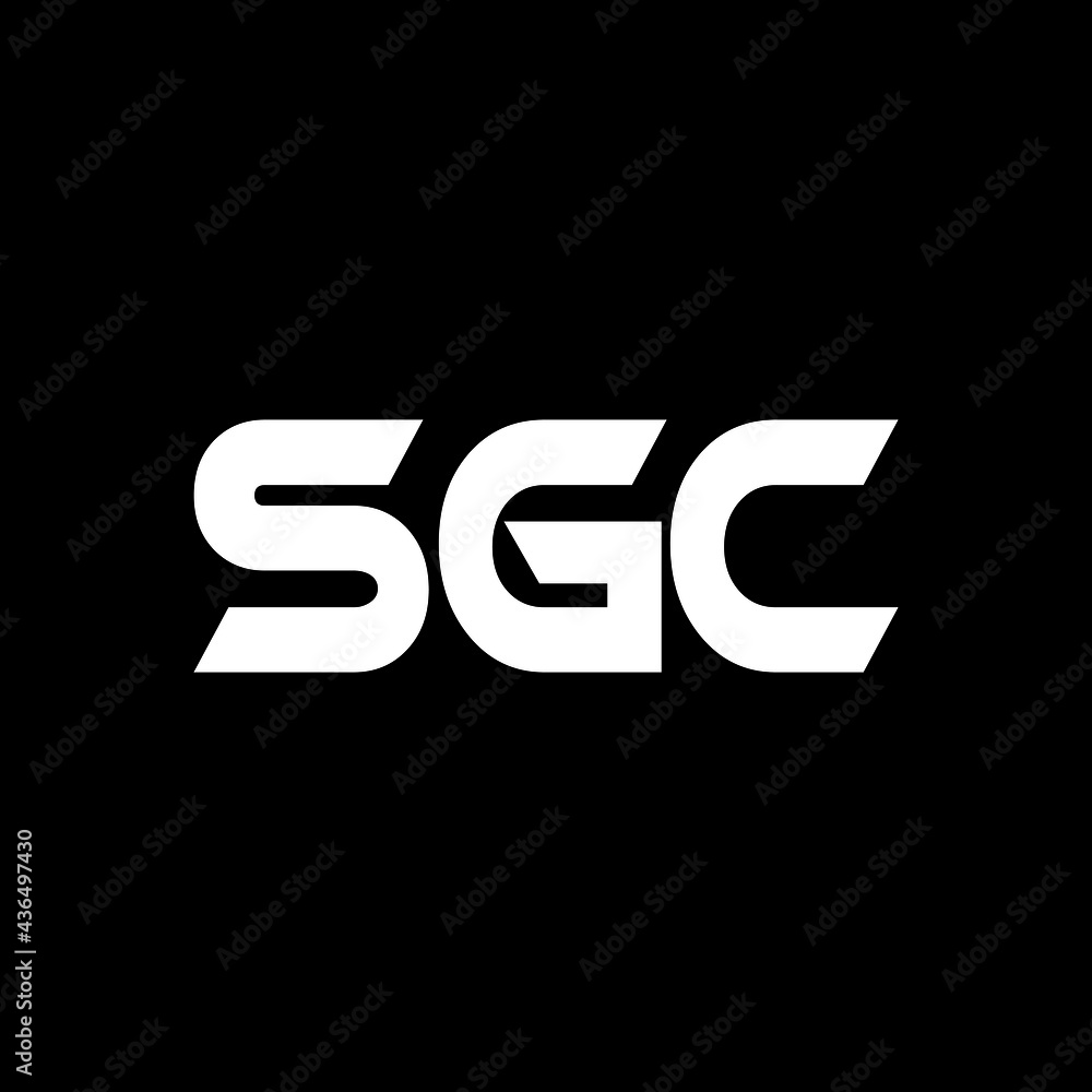 SGC letter logo design with black background in illustrator, vector ...