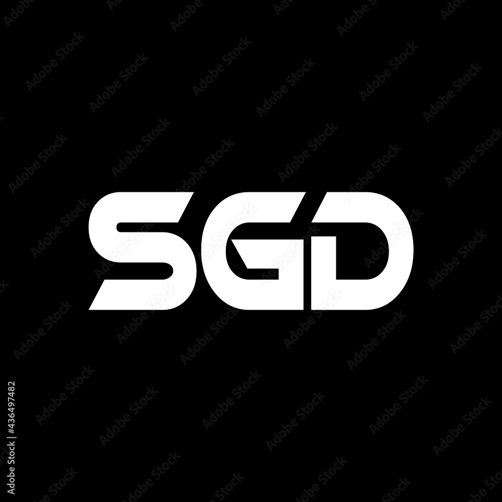 Vecteur Stock SGD letter logo design with black background in ...