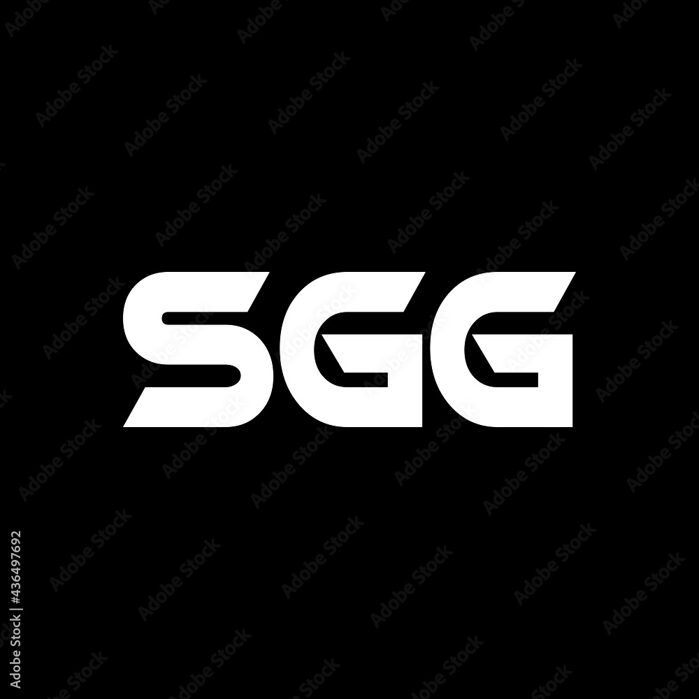SGG letter logo design with black background in illustrator, vector ...