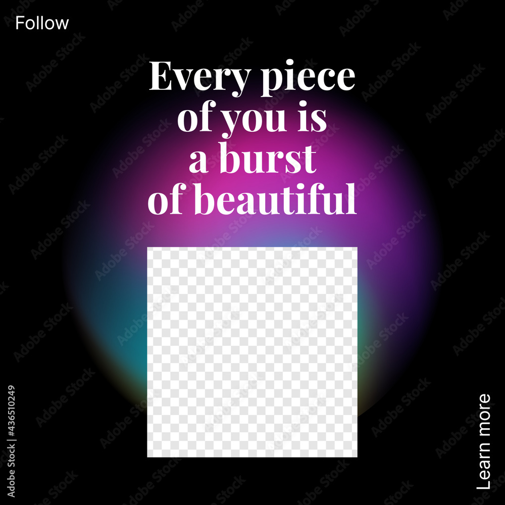 Abstract Dark Banner With Transparent Background. Post Template for ...