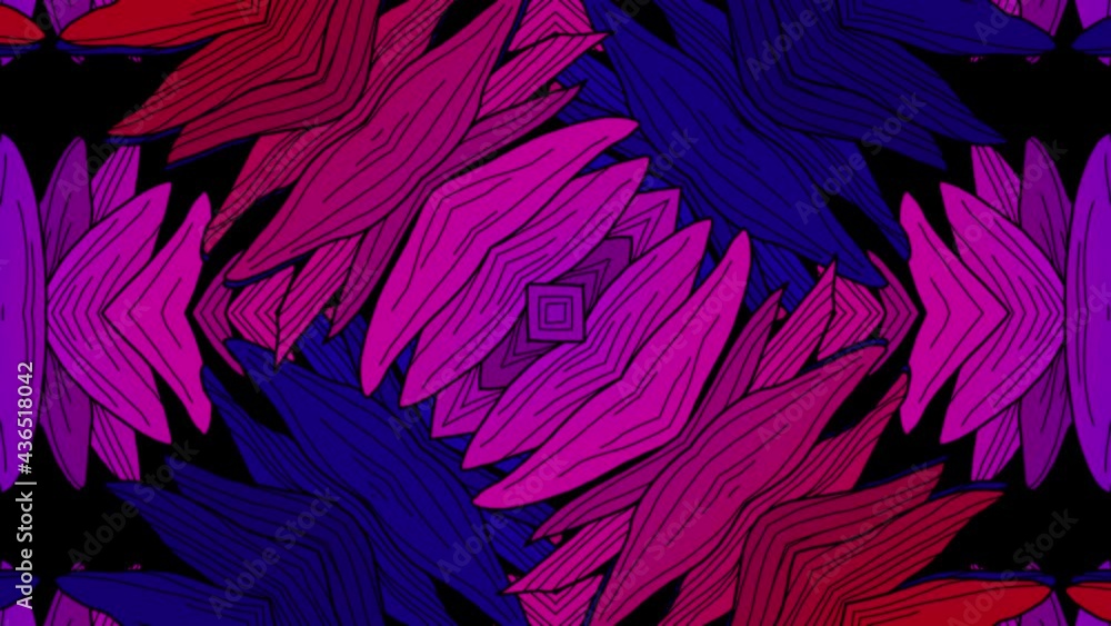 Seamless looping animation footage. Kaleidoscopic dynamic background ...
