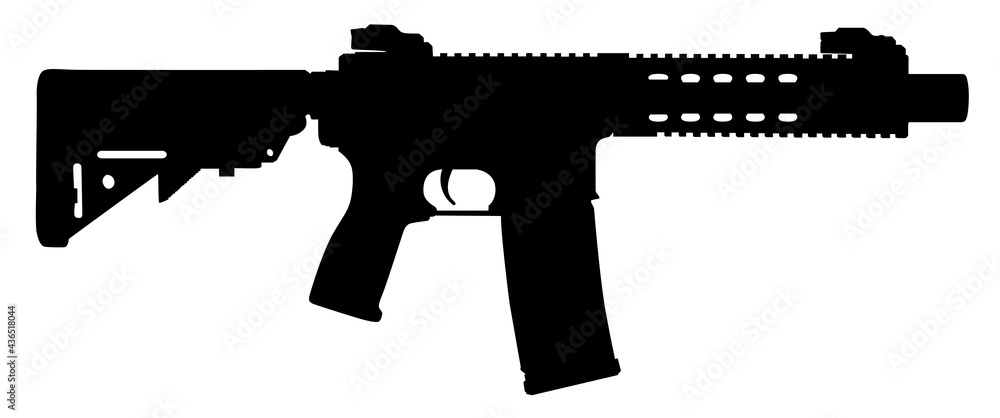 Photo & Art Print Vector image silhouette of modern military assault ...