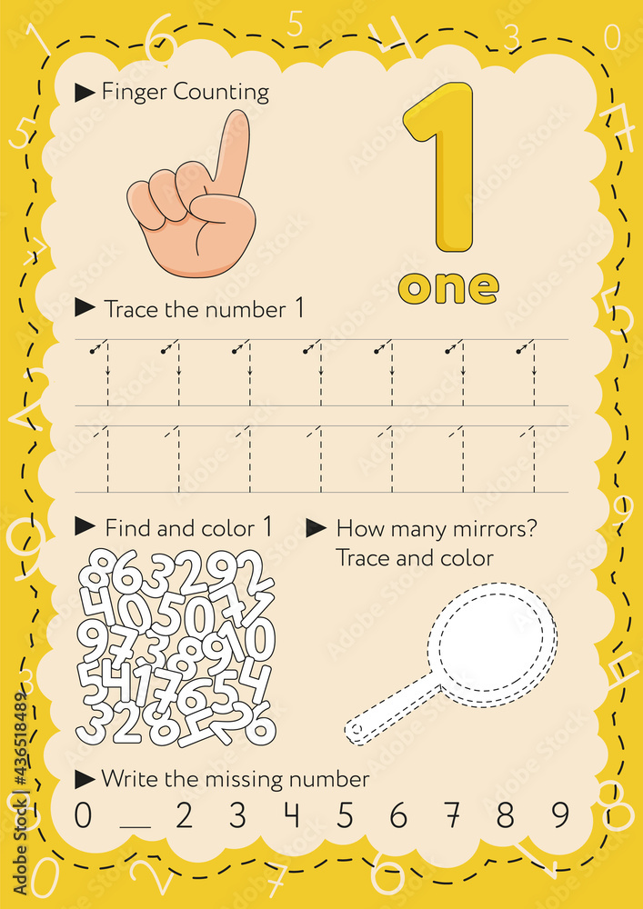 Worksheets for learning numbers. Learning and activity for kids. Number ...