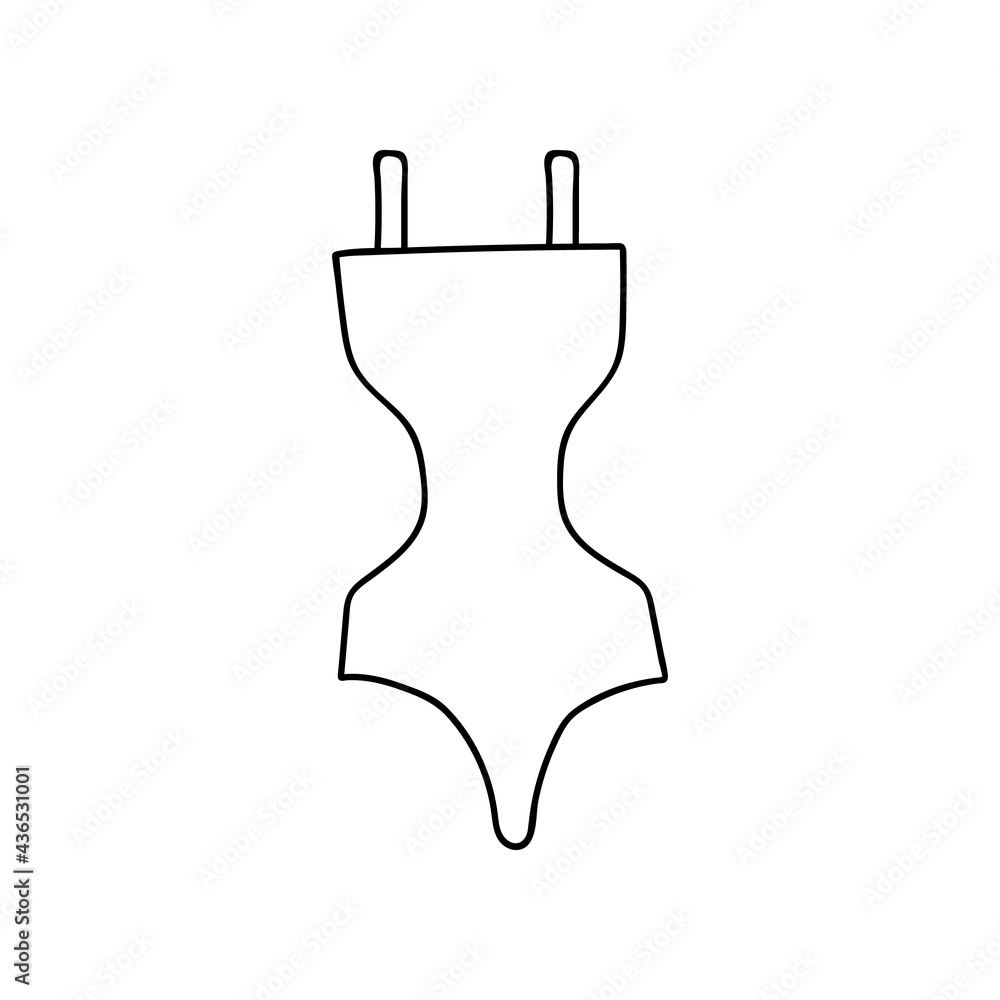 Vecteur Stock Cute clipart vector summer swimsuit for women and girls ...