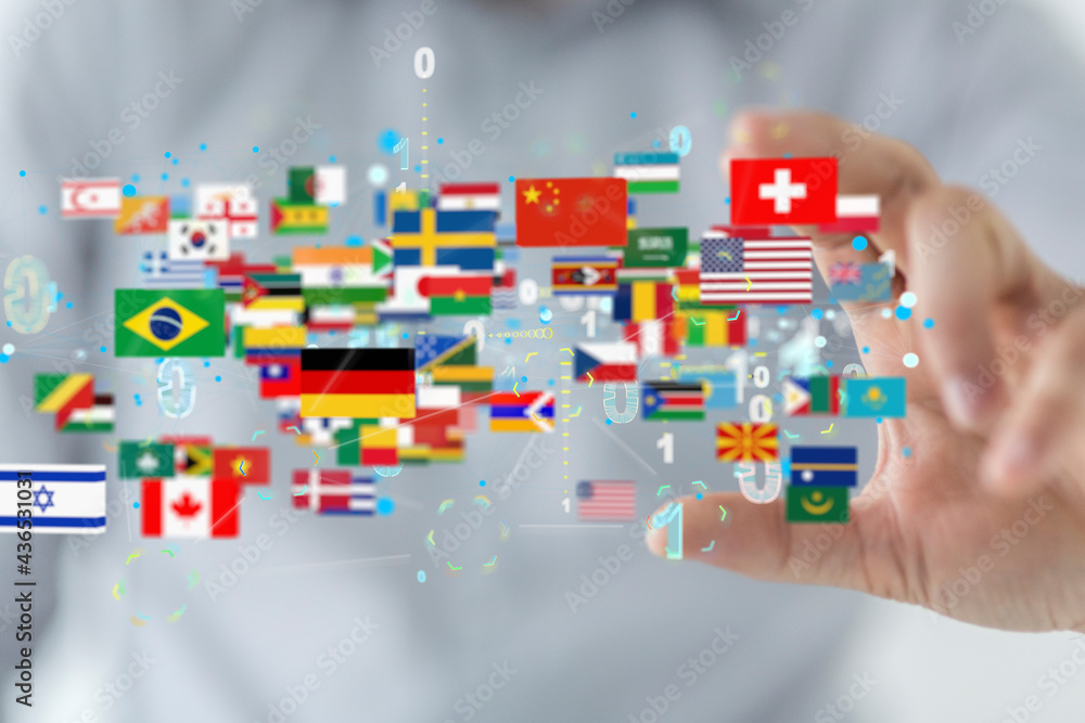 Globe International World Flags. Stock Photo | Adobe Stock