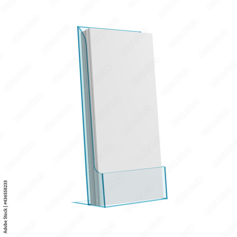 3D Flyer Glass Or Plastic Holder Stand Stock Vector | Adobe Stock