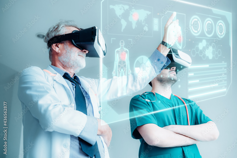 Physician Doctors Team are Using Virtual Reality Technology for ...