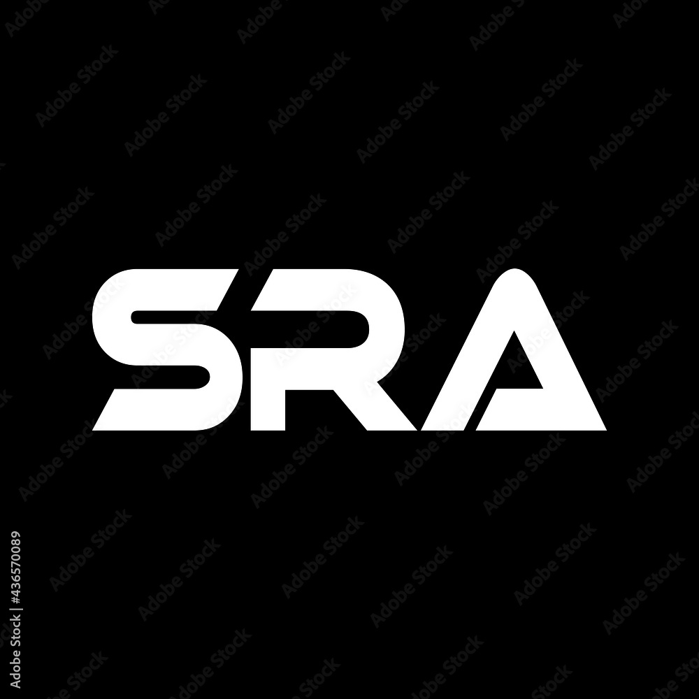 SRA letter logo design with black background in illustrator, vector ...
