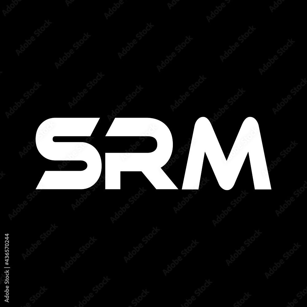SRM letter logo design with black background in illustrator, vector ...