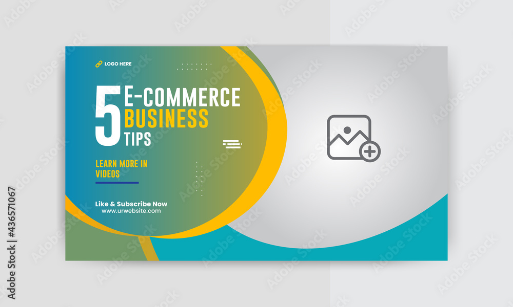 Video thumbnail design for any video. Editable e commerce business ...