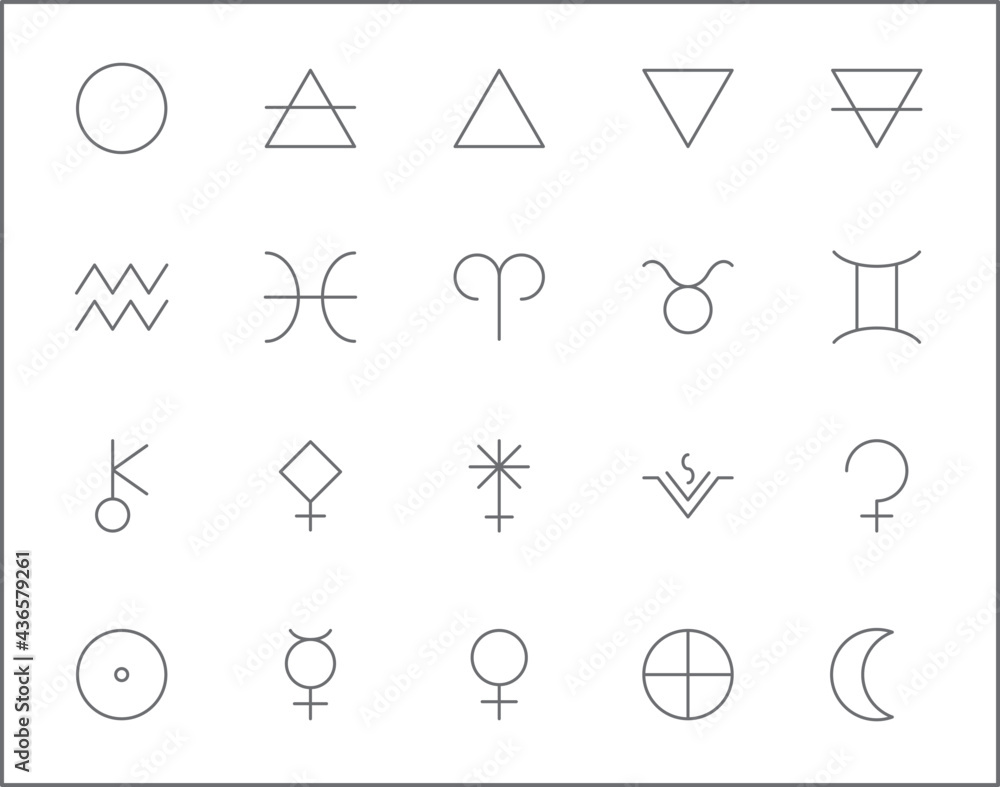 Set of Astrology and zodiac sign line style. It contains such Icons as ...