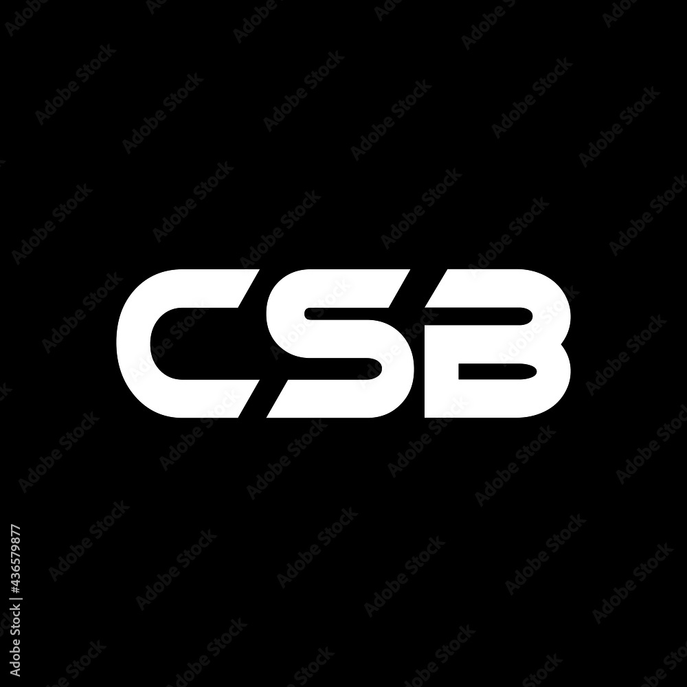 Vecteur Stock CSB letter logo design with black background in ...