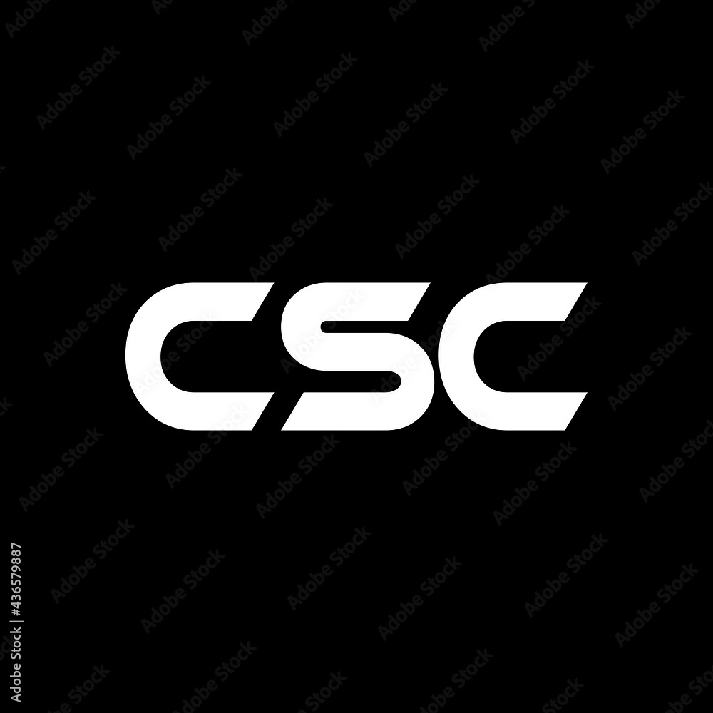 CSC letter logo design with black background in illustrator, vector ...