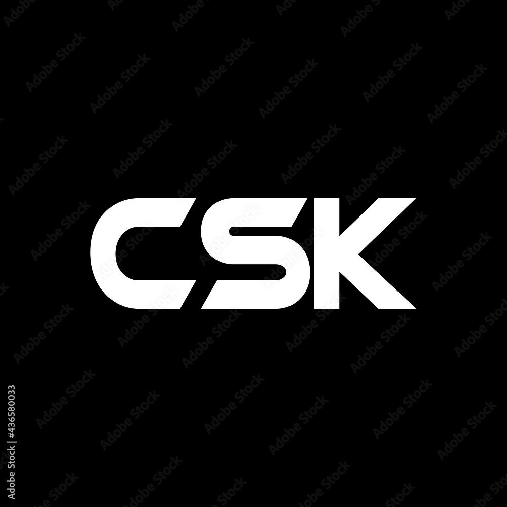 CSK letter logo design with black background in illustrator, vector ...