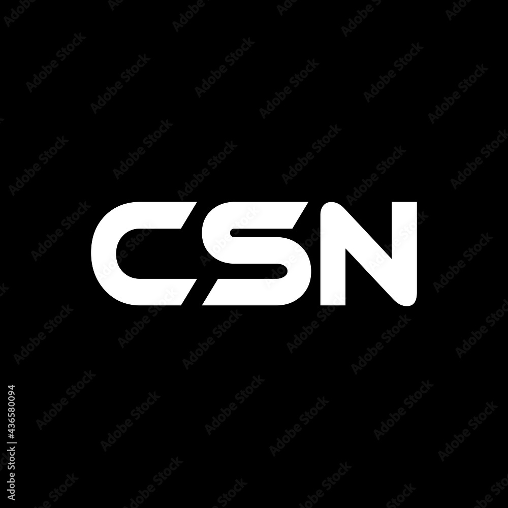 Vecteur Stock CSN letter logo design with black background in ...