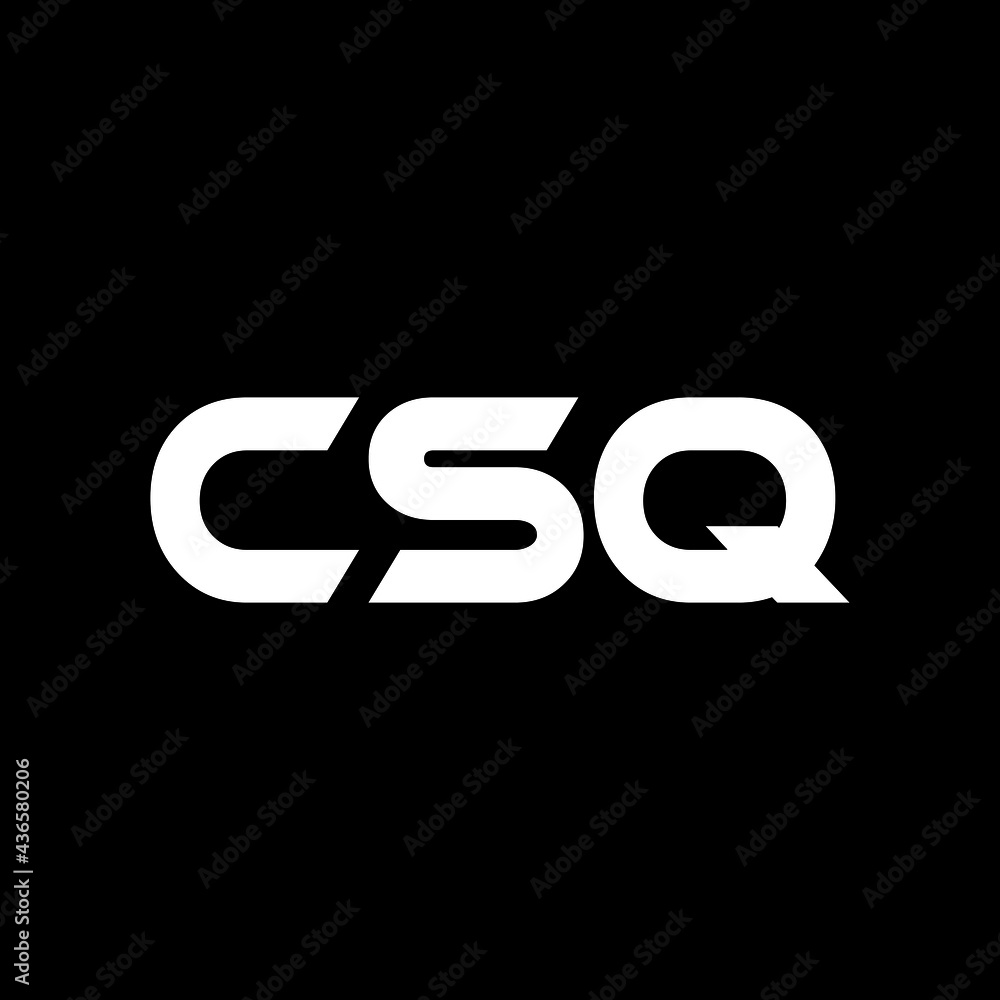CSQ letter logo design with black background in illustrator, vector ...